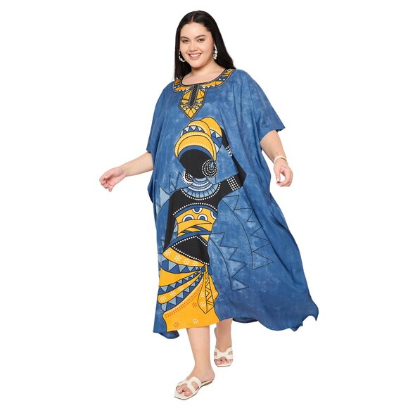 Gypsie Blu | Kaftans | Gypsie Blu Lady Tribal Printed Polyester Plus ...